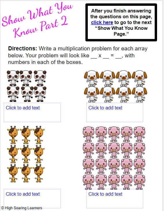 Introduction to Multiplication – High Soaring Learners